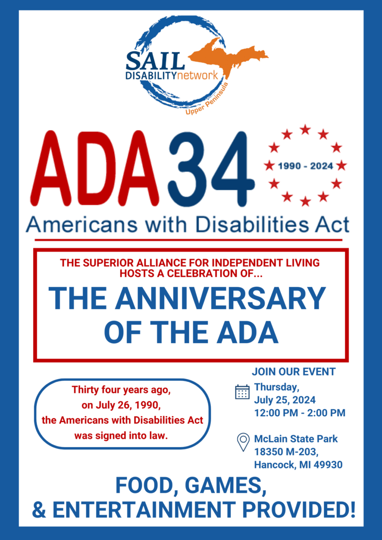 Events from July 30 – September 18 – UP SAIL Disability Network